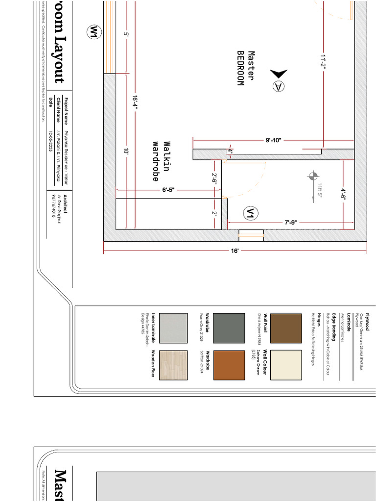 Master Bedroom Carpentry Drawing | PDF | Plywood | Interior Design