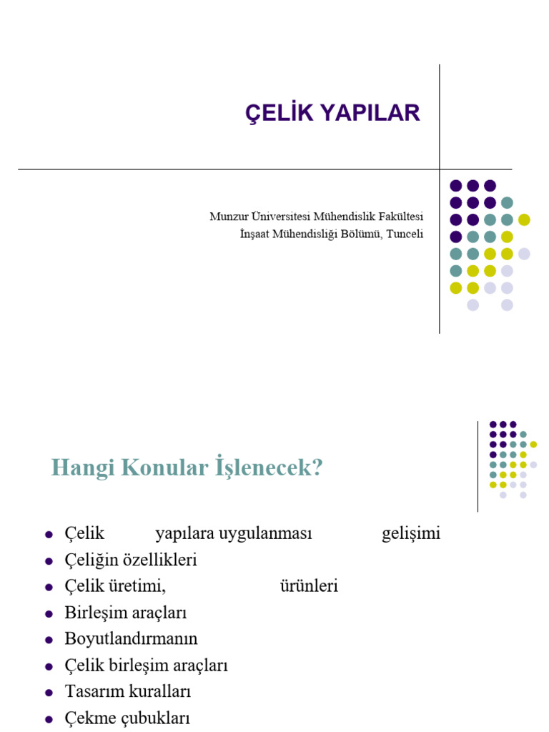 Celik Yapilar Hafta 1 | PDF