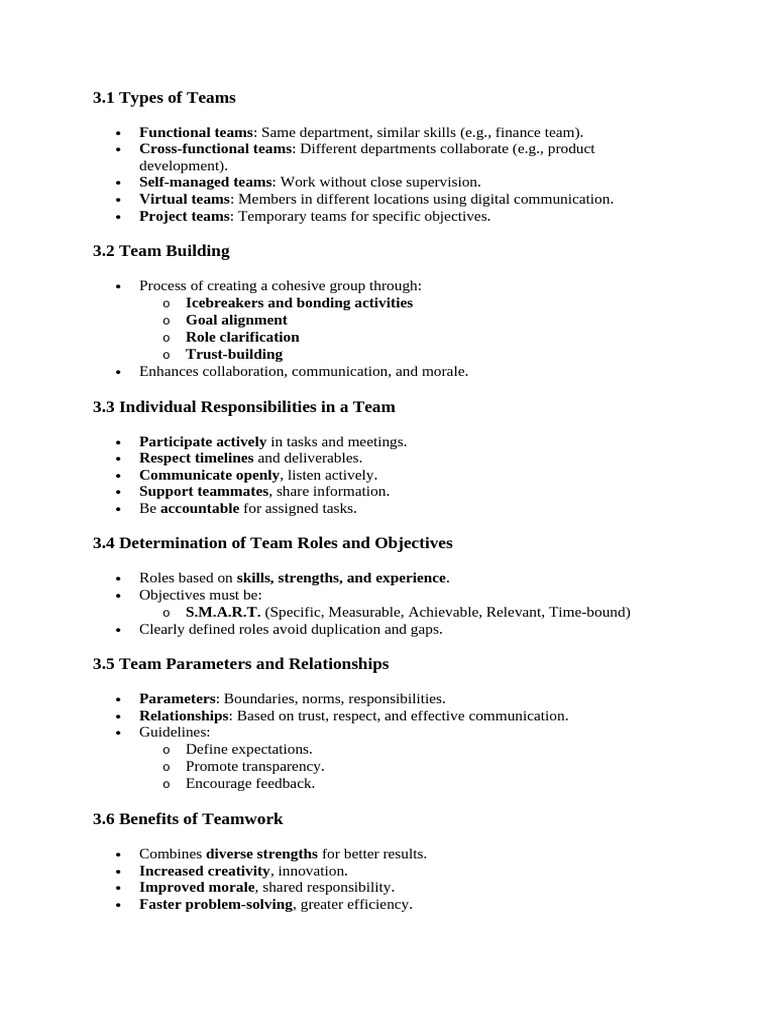 Teamwork and Work Ethics Overview | PDF | Business | Social Psychology