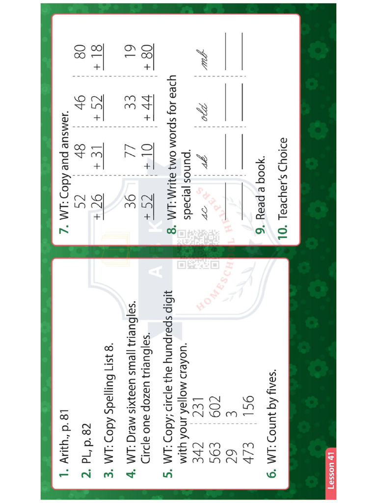 Seatwork G2. Lesson 41-45 | PDF