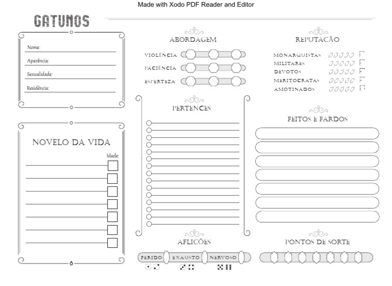 Gatunos - Ficha de Personagem | PDF