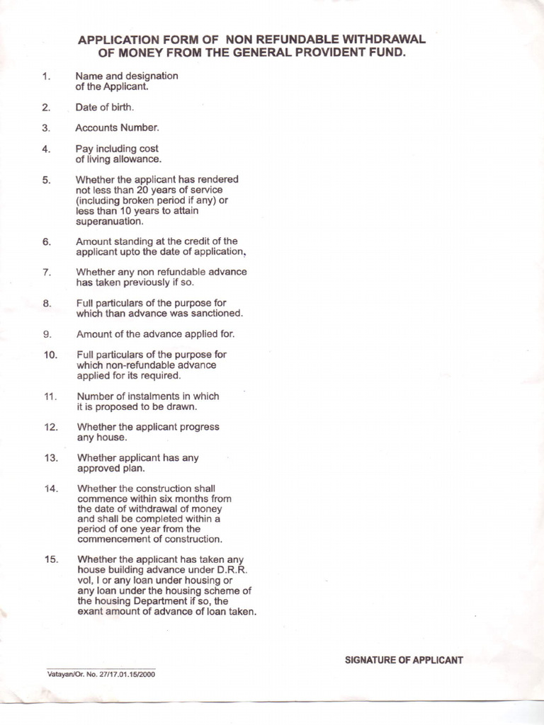 G.P.F Application Form | PDF
