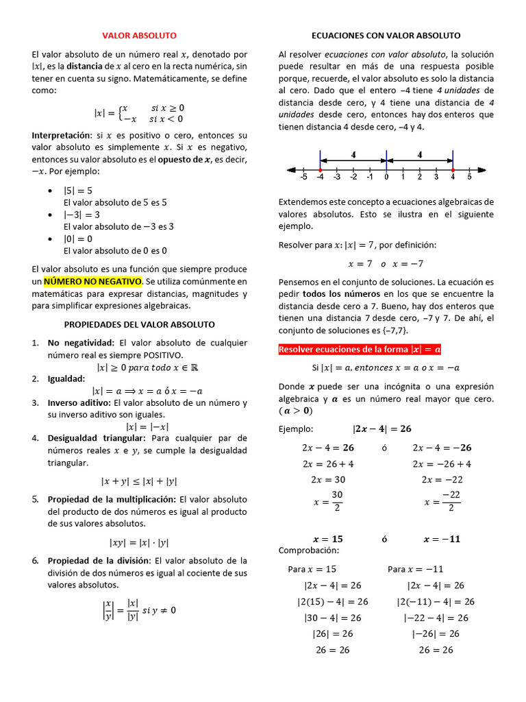Ecuaciones Con Valor Absoluto | PDF | División (Matemáticas ...