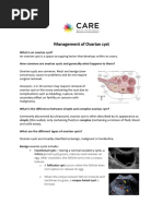 Ovarian Cysts, Management of - CWM Taf Gynae Guideline 2022 | PDF | Menopause | Cancer