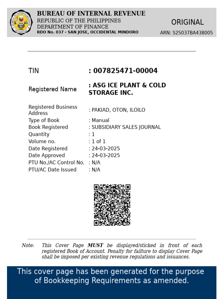 ASG 00004 Subsidiary Sales Journal | PDF
