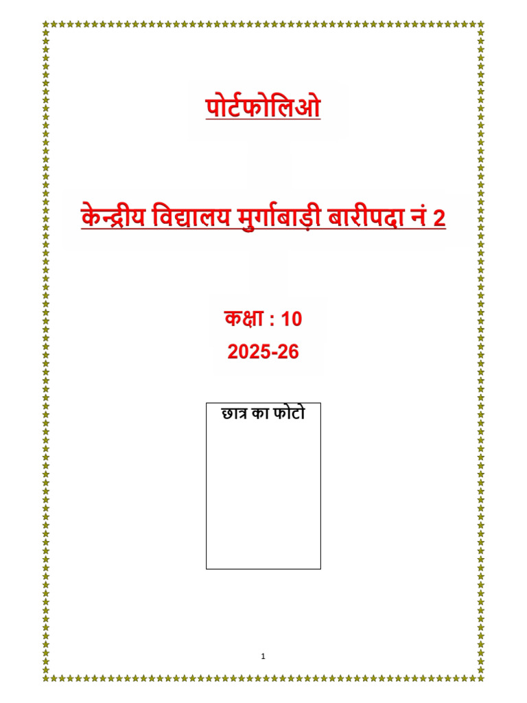 Portfolio - Class 10 | PDF