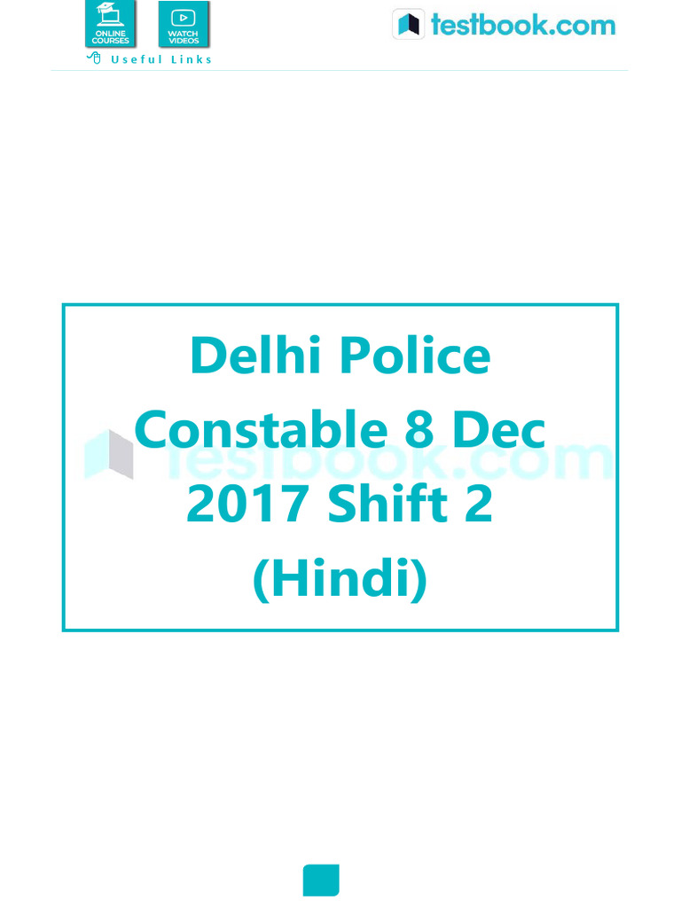 Delhi Police Constable 8 Dec 2017 Shift 2 HN Min F093e0d7 | PDF