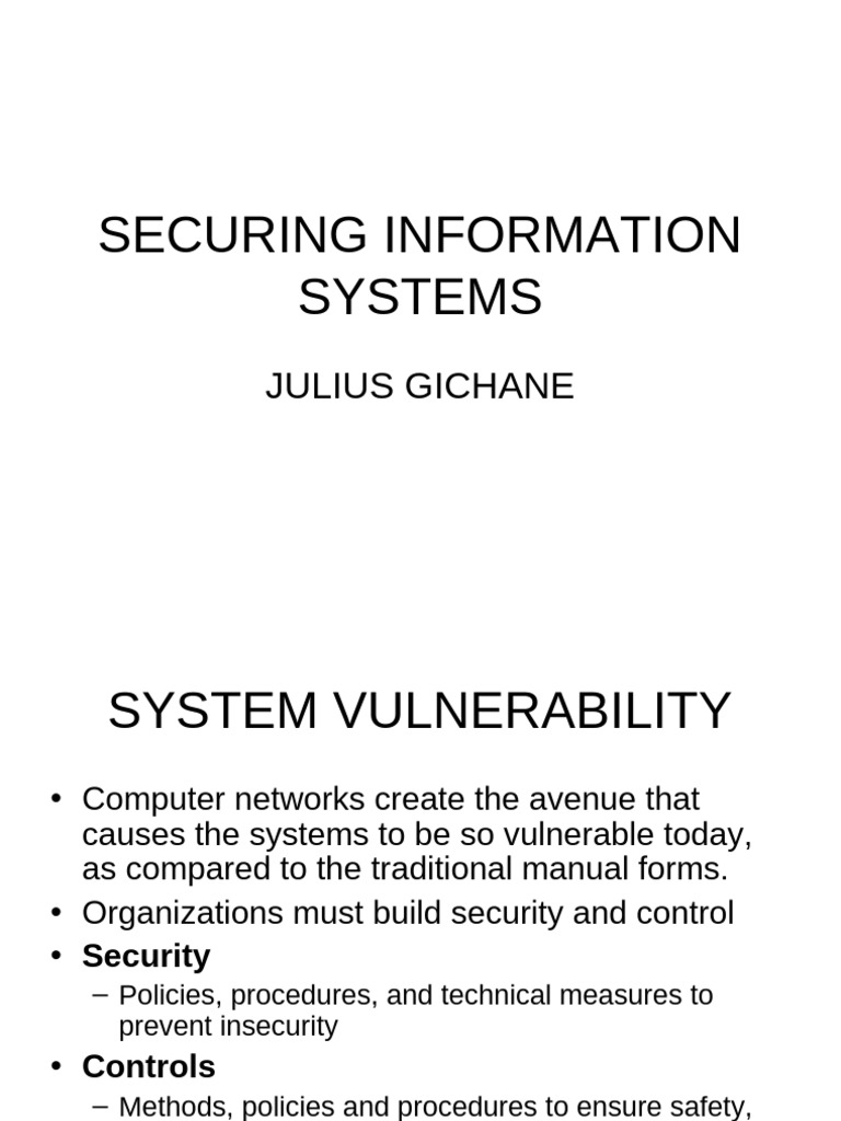 8.0 Securing Information Systems | PDF | Malware | Security