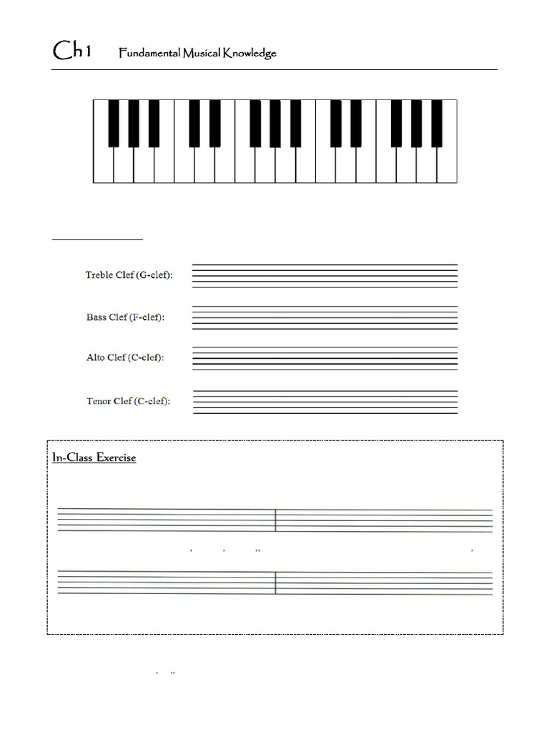 Musical Notation Basics and Exercises | PDF