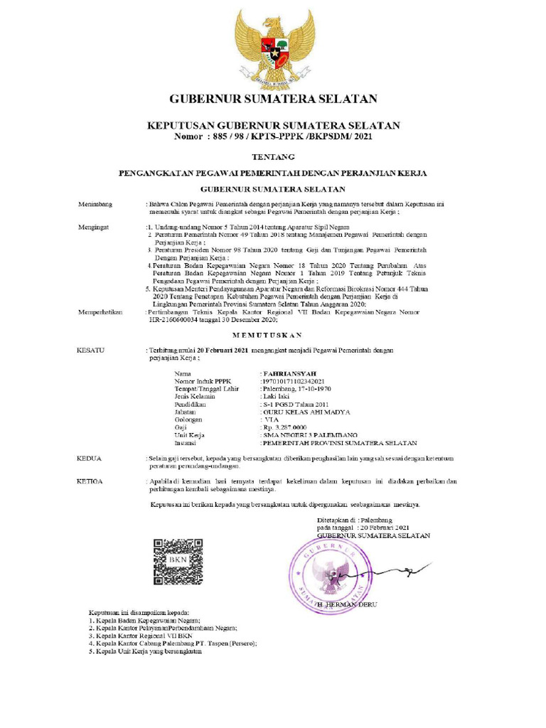 SK - Fahriansyah | PDF