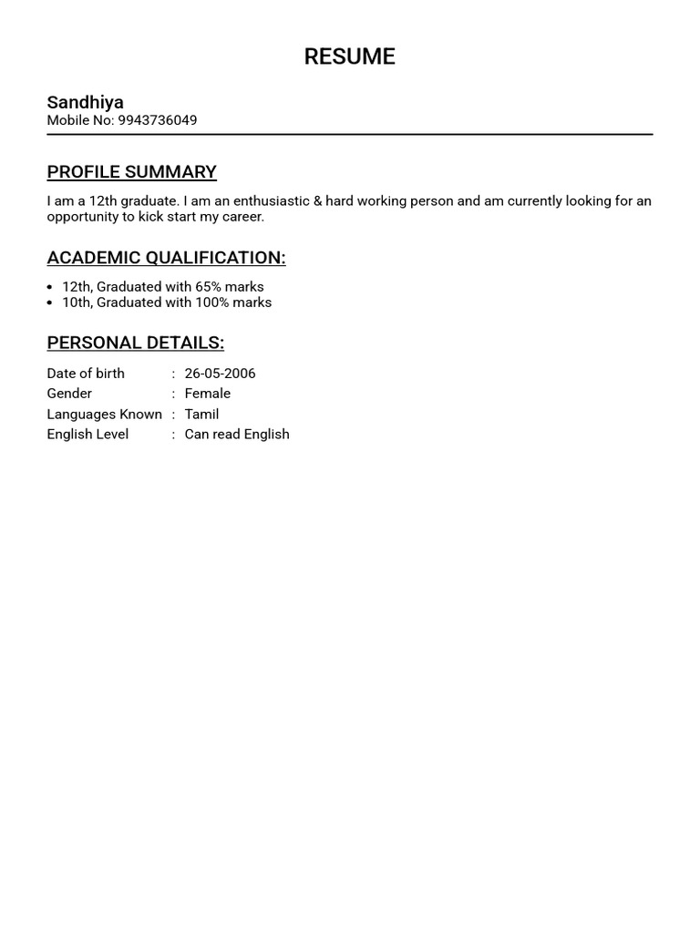Sandhiya RESUME | PDF