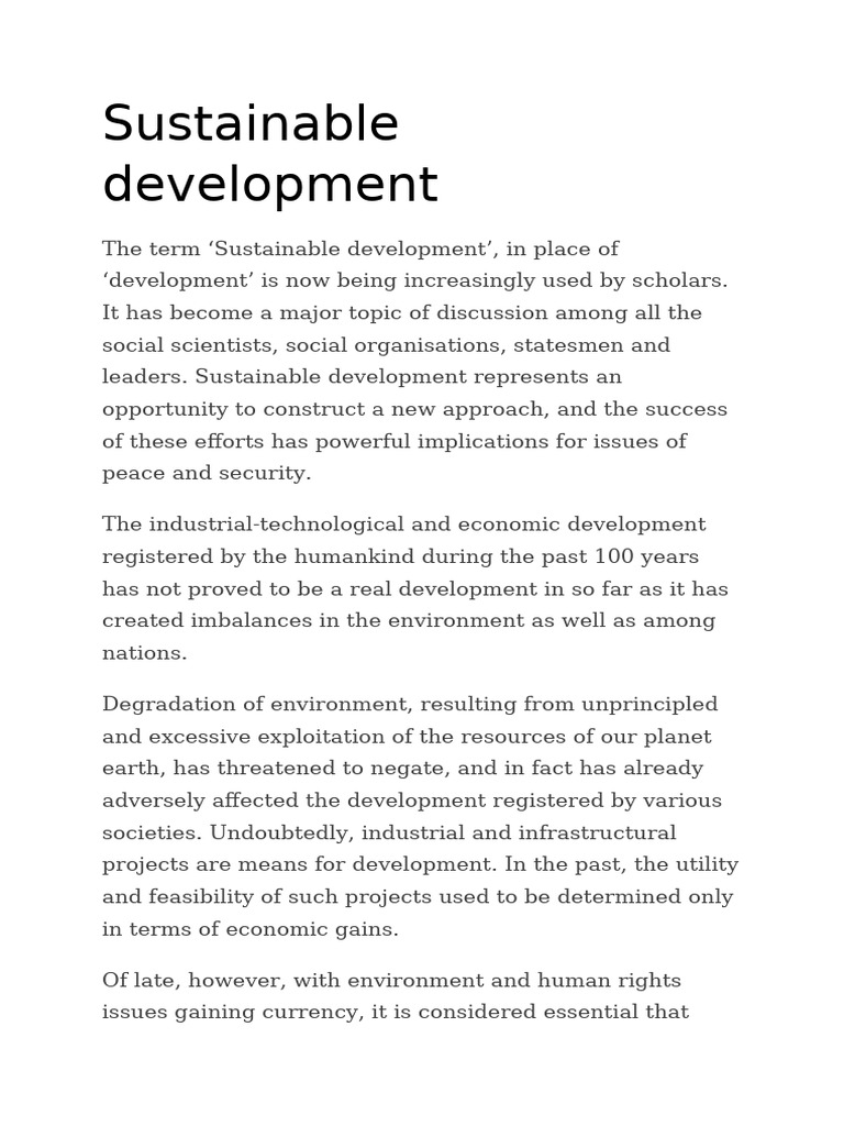 Understanding Sustainable Development | PDF