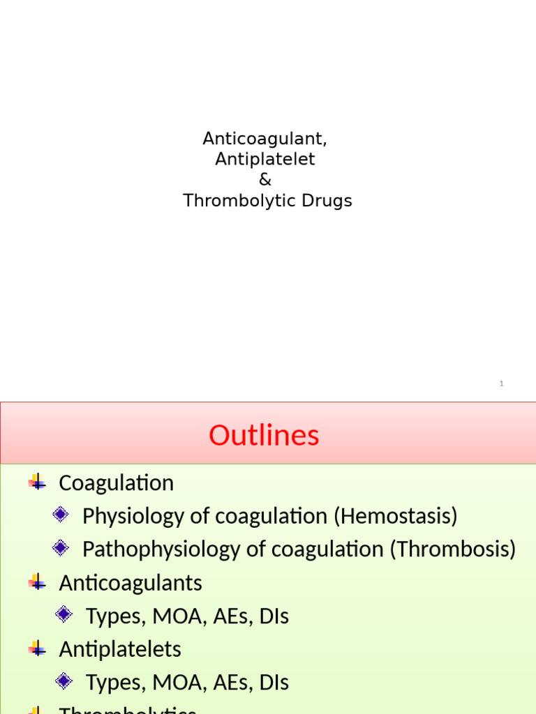 Coagulant Vs Anticoagulant | PDF | Coagulation | Thrombus