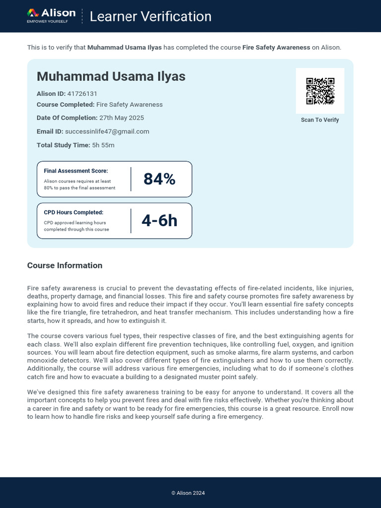 Learner Verification of Alison | PDF