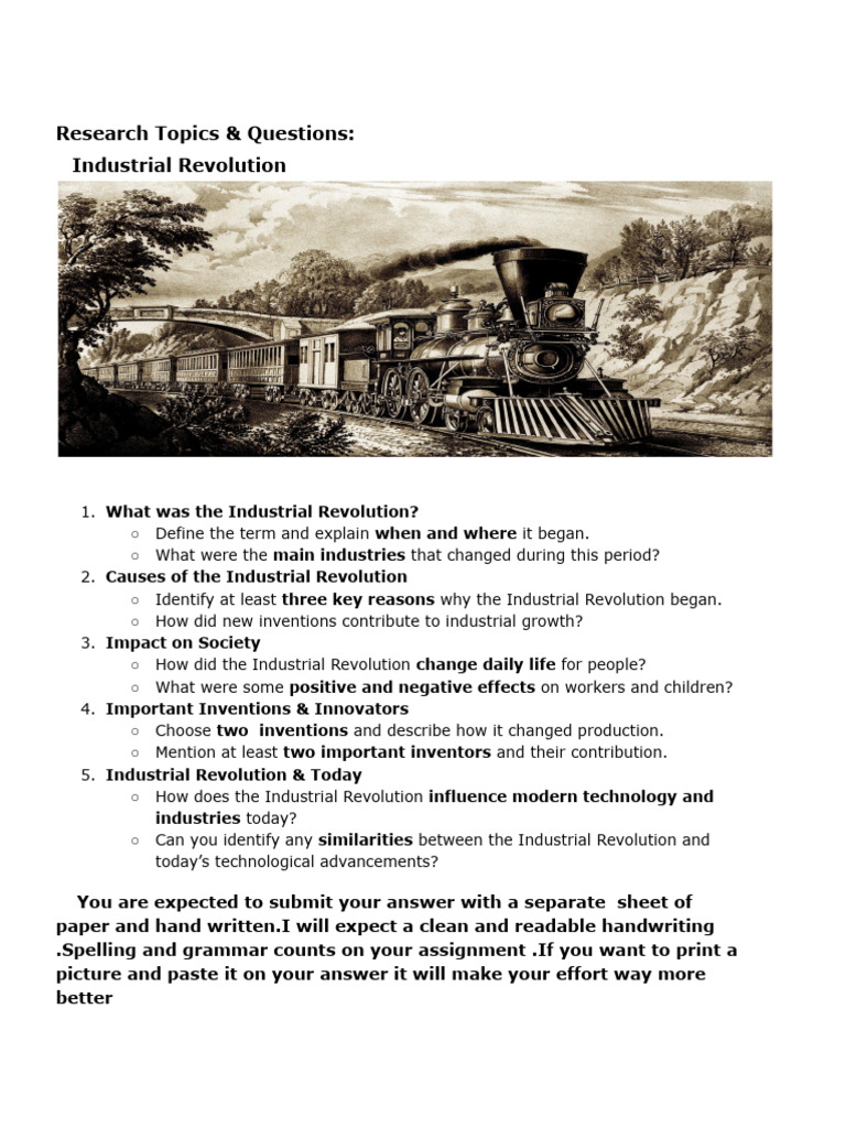 Industria Revolution - Assignments | PDF
