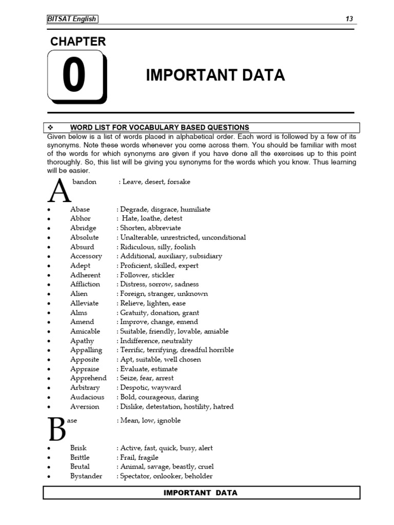 Bitsat English and Logical Reasoning | PDF