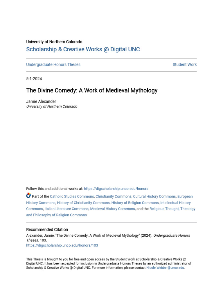 The Divine Comedy - A Work of Medieval Mythology | PDF | Purgatory ...