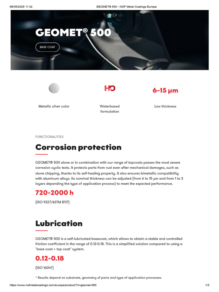 GEOMET® 500 Coating Overview | PDF | Corrosion | Industrial Processes