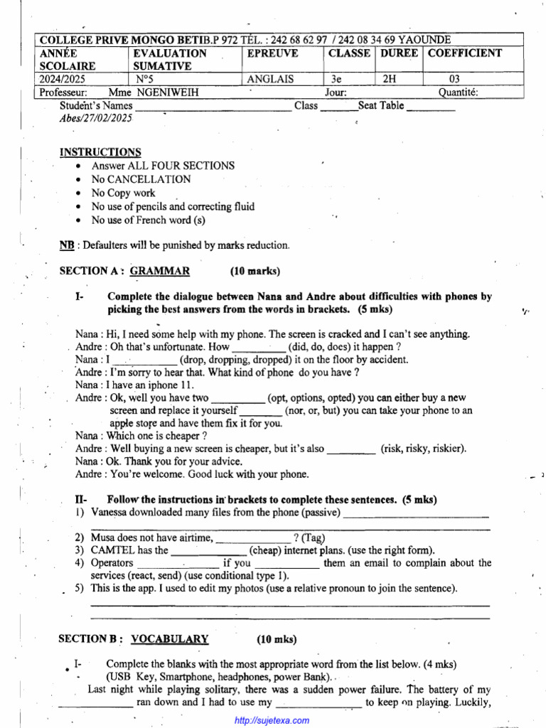 No28 24 Mars 2025 Sujetexa - Com | PDF