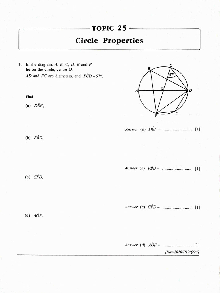 Circle Properties | PDF