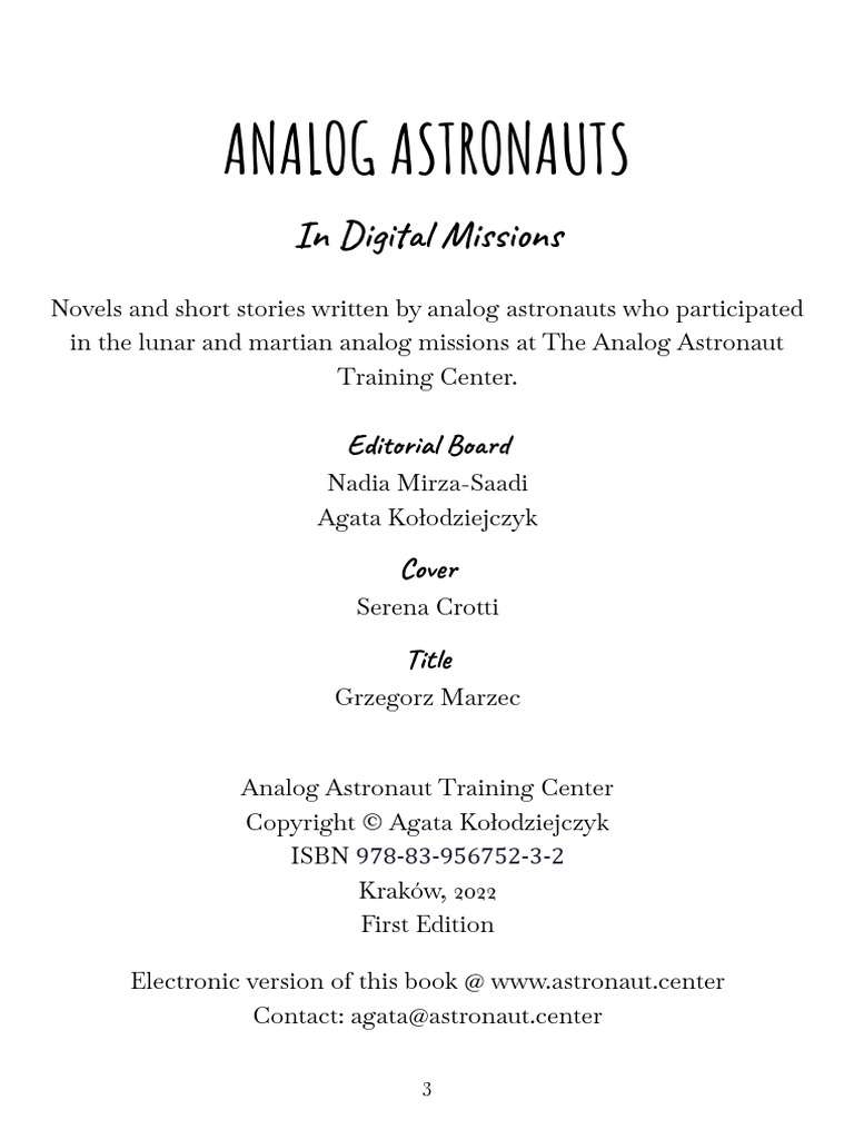 Book Analog Astronauts in Digital Mission | PDF | International Space ...