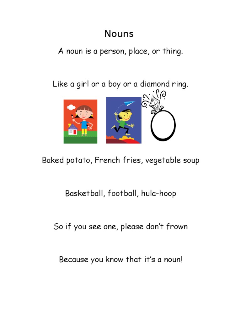 Nouns Song | PDF | Cooking, Food & Wine | Language Arts & Discipline
