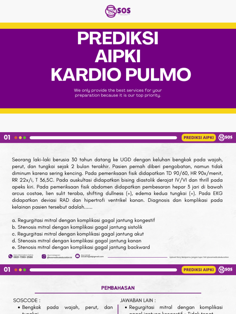 TRYOUT PREDIKSI AIPKI KARDIO PULMO AGUSTUS 2024 | PDF