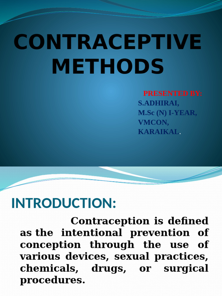 Contraceptive Methods | PDF | Birth Control | Combined Oral ...