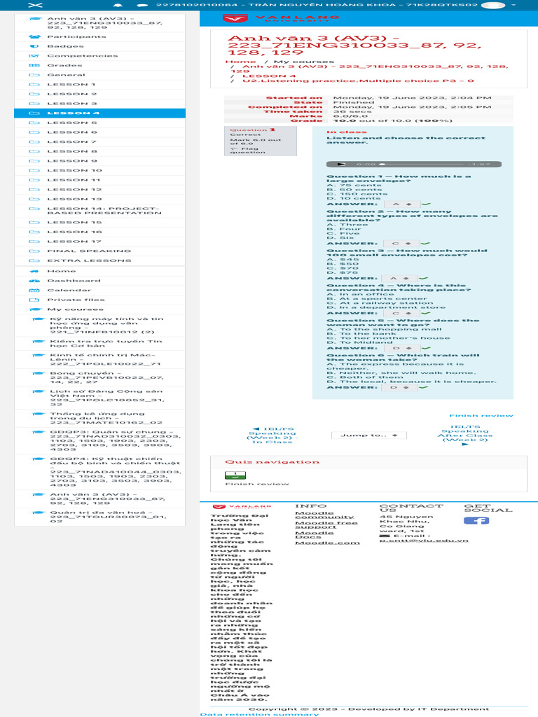 U2.Listening Practice - Multiple Choice P3 - 0 Att | PDF