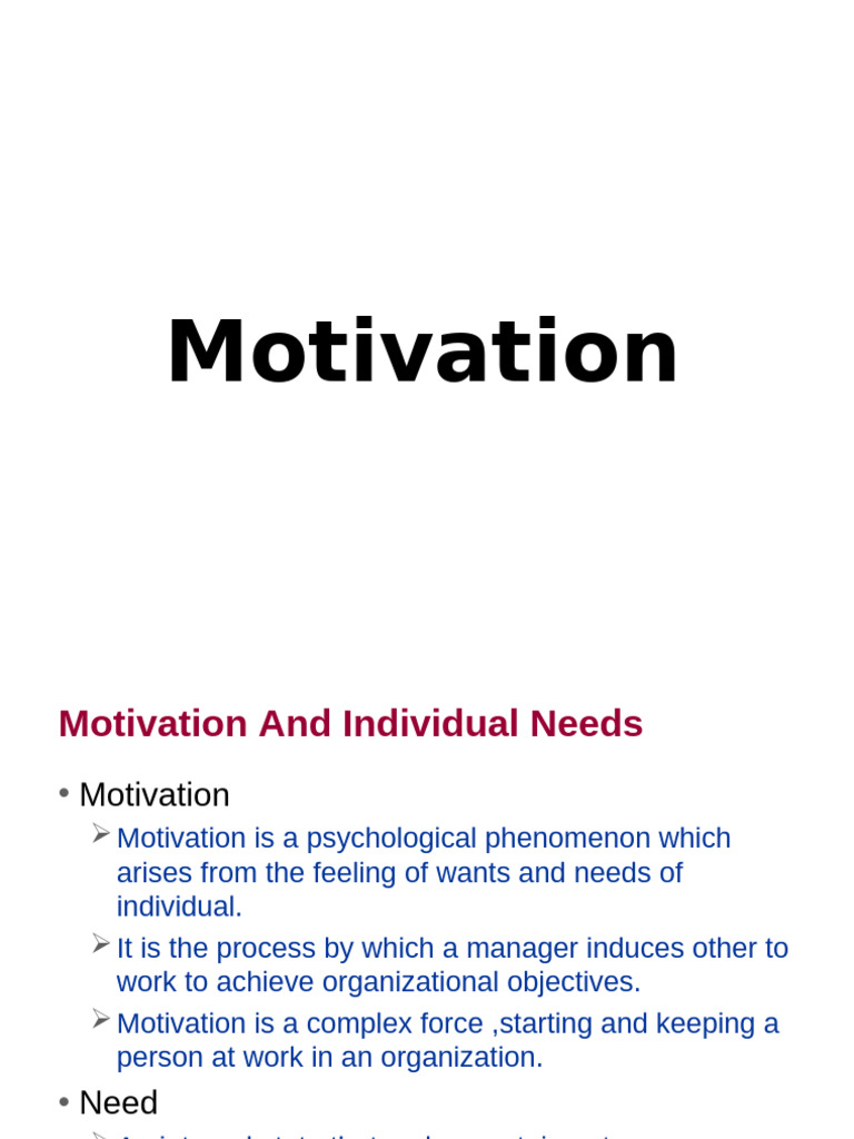 Motivation | PDF | Motivational | Motivation
