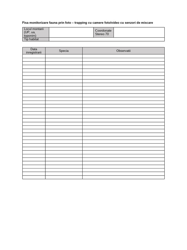 Fisa Teren Camere | PDF