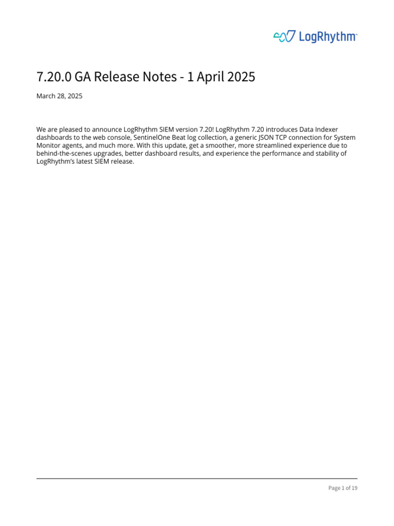 Exabeam LogRhythm SIEM Release Not | PDF | Parsing | Trademark