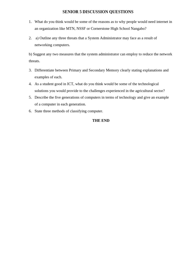 Discussion Questions | PDF