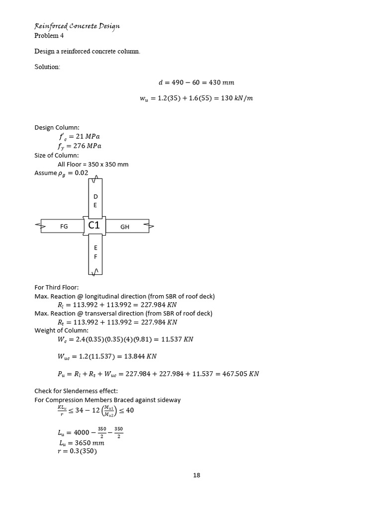 Design of Column Computation | PDF | Column | Mechanical Engineering