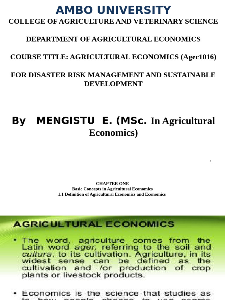 Agricultural Economics | PDF | Demand | Elasticity (Economics)