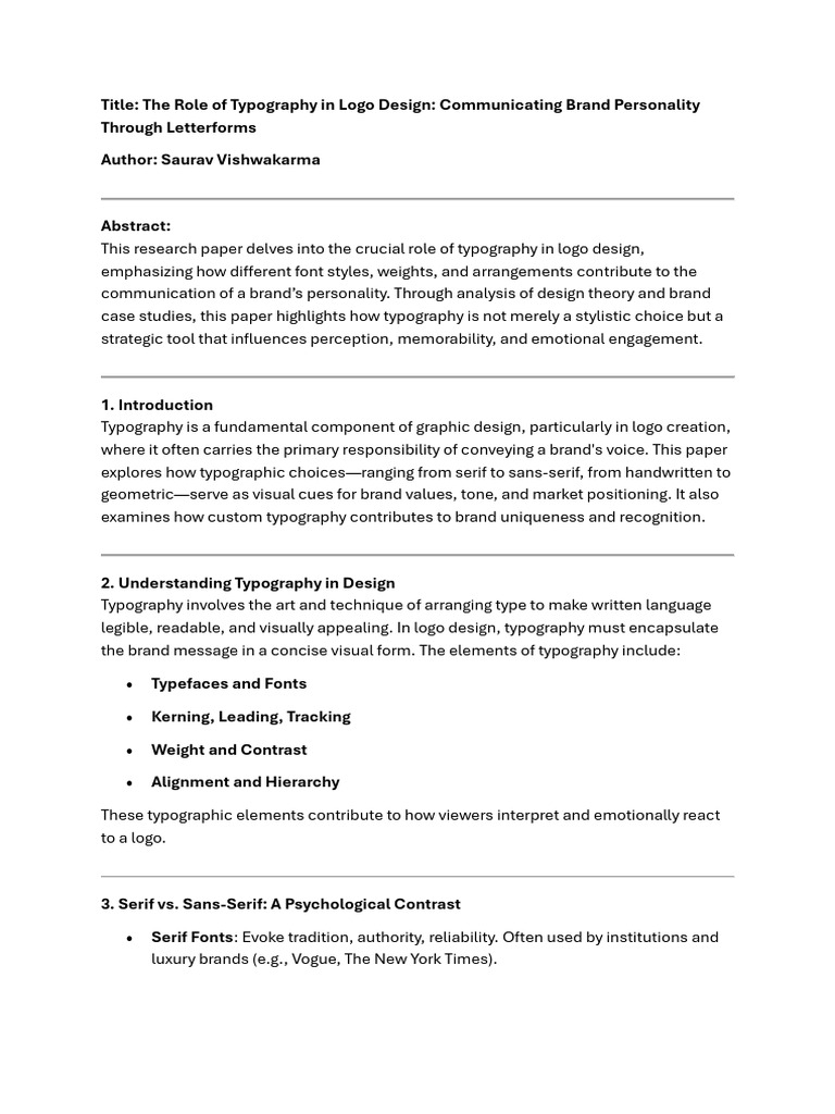 3rd Research Paper On Logo Design | PDF | Typography | Typefaces