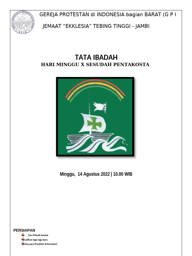 TAIB MINGGU 14 Agustus 2022 | PDF