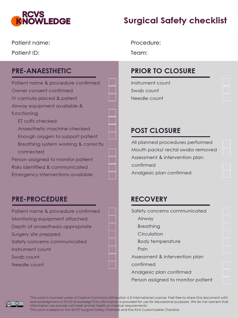 Surgical Safety Checklist 2024 Update | PDF | Anesthesia | Surgery