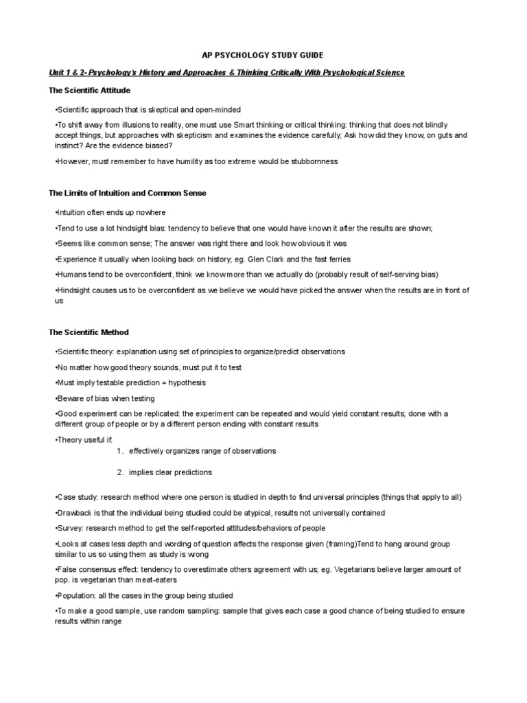 AP Psych SG | PDF | Memory | Recall (Memory)
