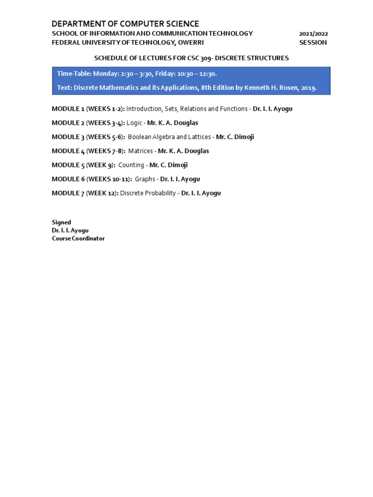 Csc309 Lectures Schedule 2023 | PDF