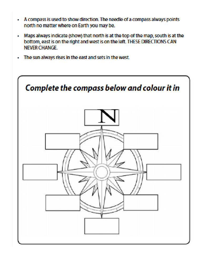 Compass Points Worksheet | PDF