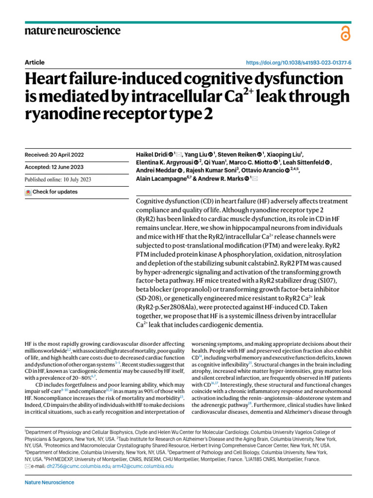 Heart Failure-Induced Cognitive Dysfunction Is Mediated by ...