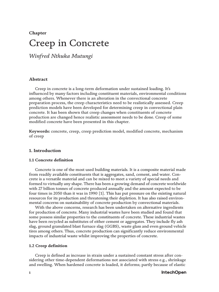 Creep in Concrete | PDF | Concrete | Creep (Deformation)