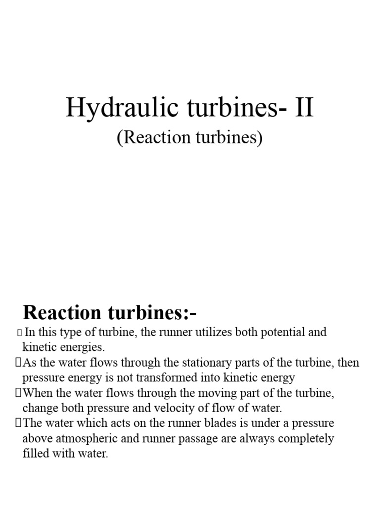 Reaction Turbines: Francis vs. Kaplan | PDF | Turbine | Energy Technology