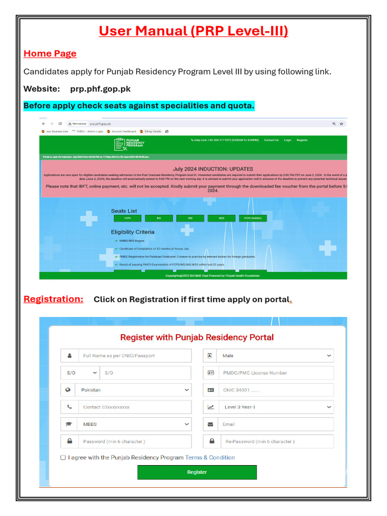 Punjab Residency Program Level-III Guide | PDF