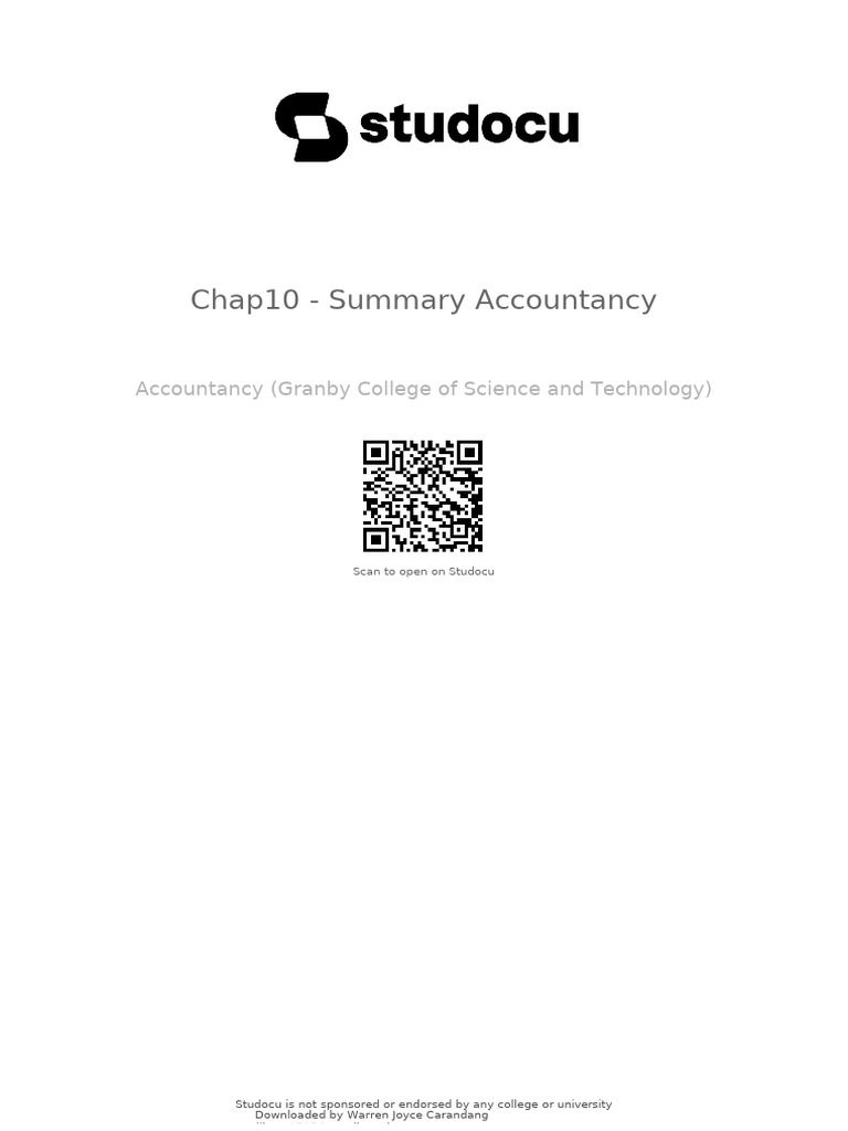 chap10-summary-accountancy | PDF | Inventory | Cost