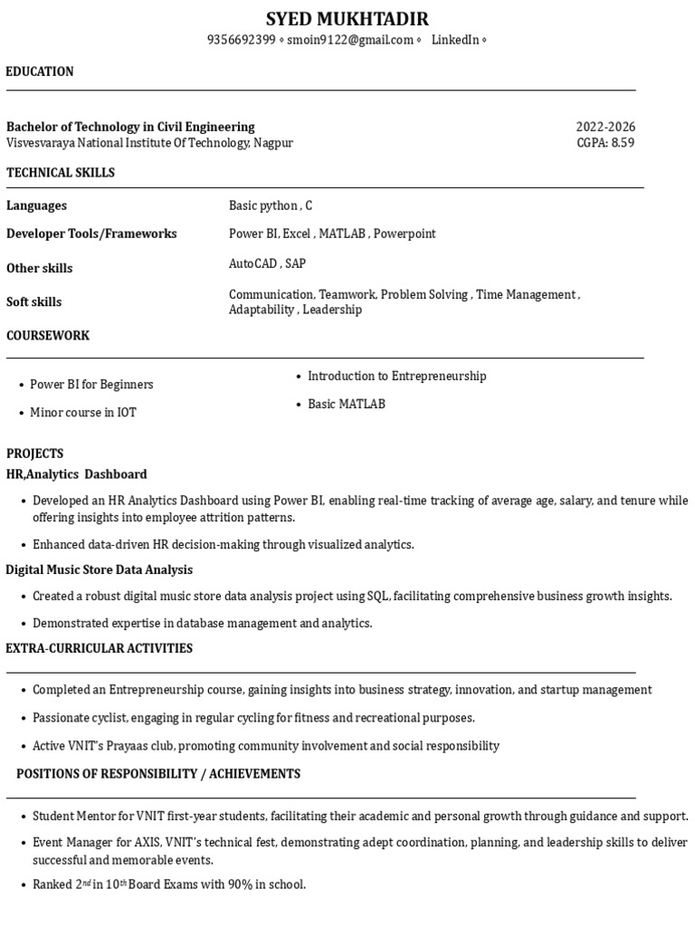 Syed resume | PDF
