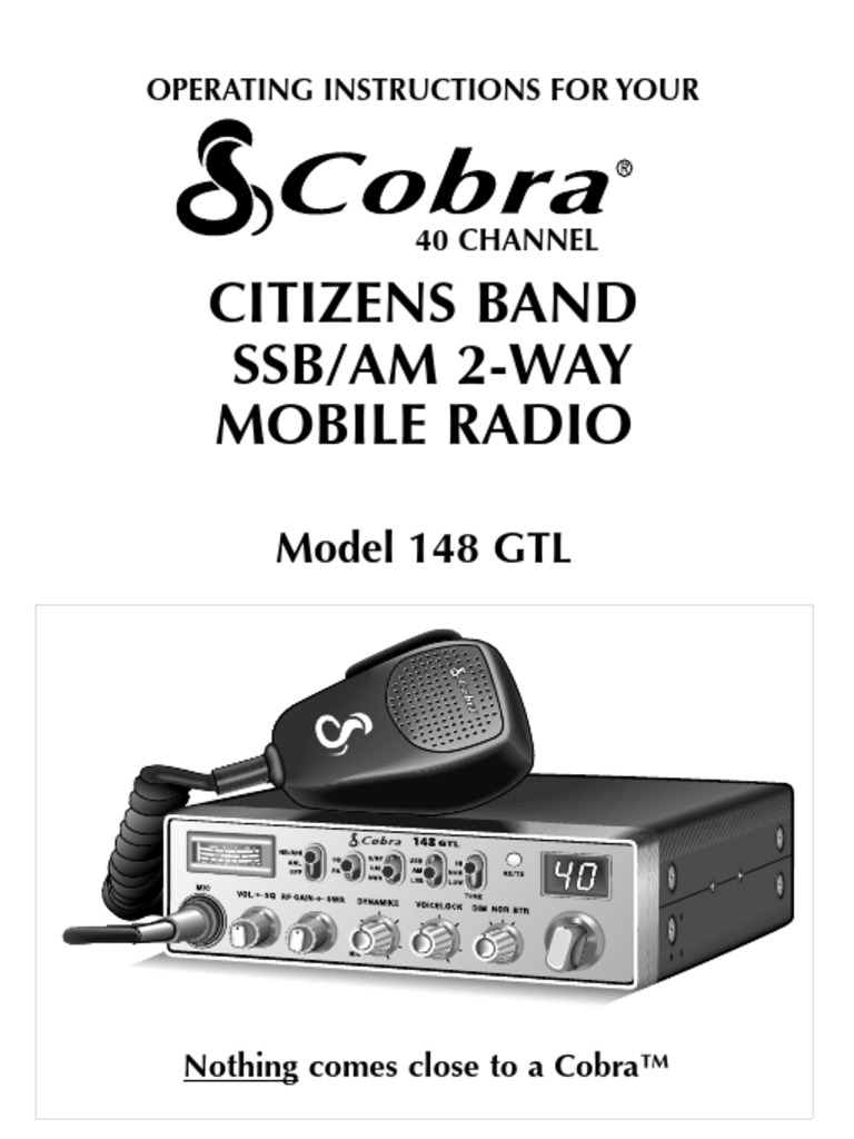 Cobra 148 GTL CB Radio Operating Guide | PDF | Antenna (Radio ...