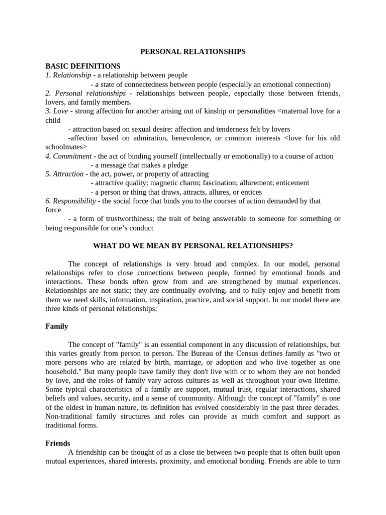 Lesson 9 Personal Relationship | PDF | Adolescence | Friendship