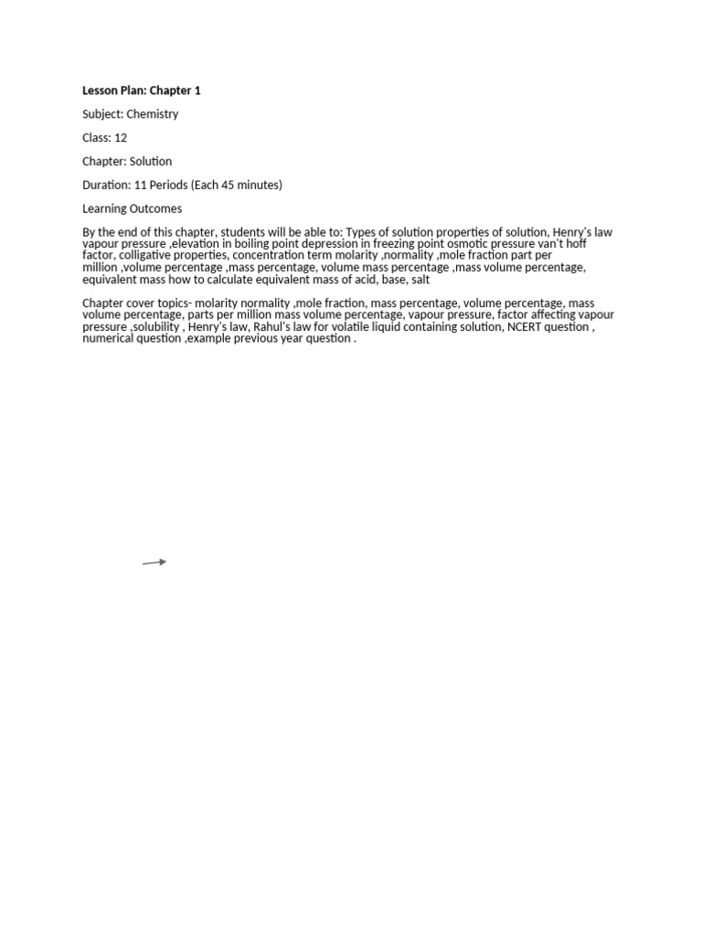 12th Solution Lesson Plan | PDF